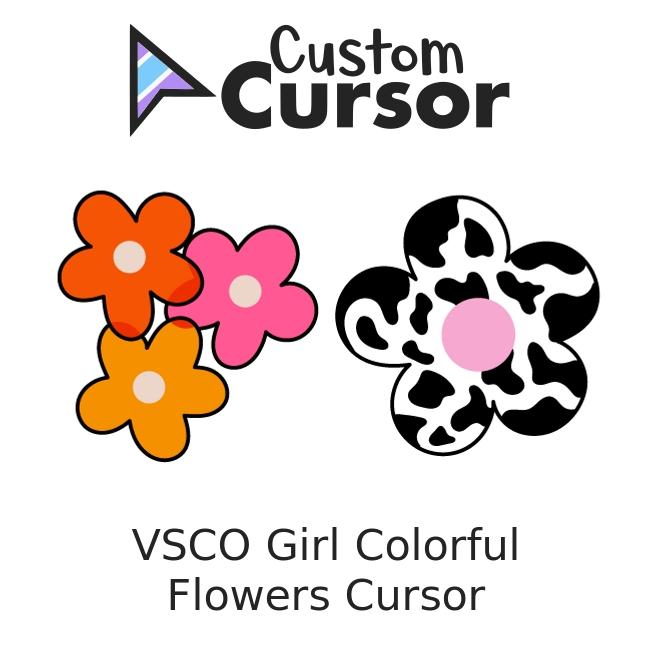 VSCO Girl Colorful Flowers cursor – Custom Cursor